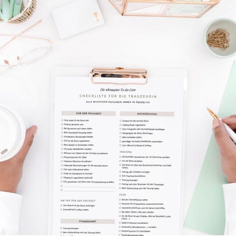 Postaufgaben Einer Trauzeugin Checkliste